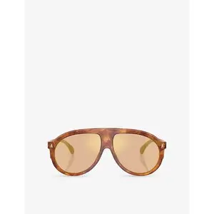 Moncler Me6001 Fhaite Pilot-frame Sunglasses - Brown