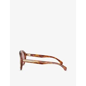 Moncler Me6001 Fhaite Pilot-frame Sunglasses - Brown