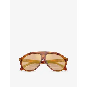 Moncler Me6001 Fhaite Pilot-frame Sunglasses - Brown