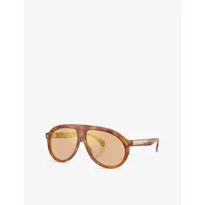 Moncler Me6001 Fhaite Pilot-frame Sunglasses - Brown