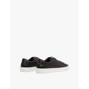 REISS Finley Leather Low-top Trainers - Black