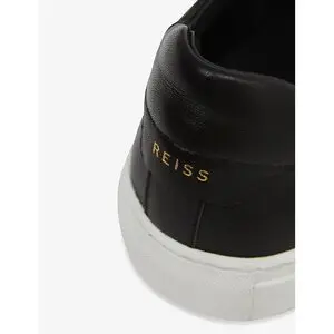 REISS Finley Leather Low-top Trainers - Black