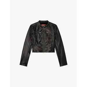 DIESEL® G-lobe Faux-leather Cropped Jacket - 900