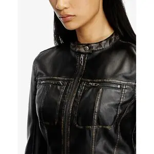 DIESEL® G-lobe Faux-leather Cropped Jacket - 900