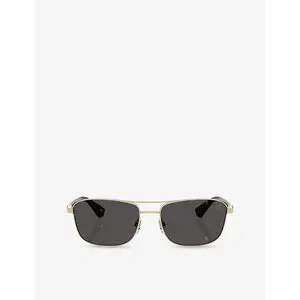 Burberry Rectangle-frame Metal Sunglasses - Gold