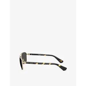 Burberry Be3163 Rectangle-frame Sunglasses - Gold