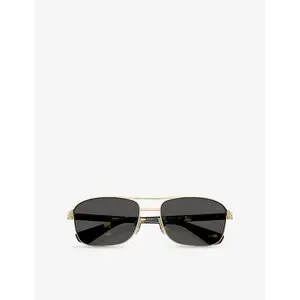 Burberry Be3163 Rectangle-frame Sunglasses - Gold