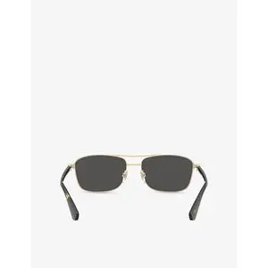 Burberry Be3163 Rectangle-frame Sunglasses - Gold