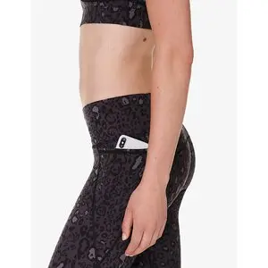 Sweaty Betty Power Workout Abstract-print Stretch-woven Leggings - Blckluxe Leopprint