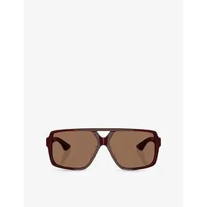 Oliver Spencer Rectangle-frame Sunglasses - Red