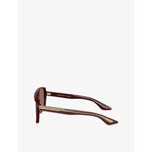 Oliver Spencer Rectangle-frame Sunglasses - Red