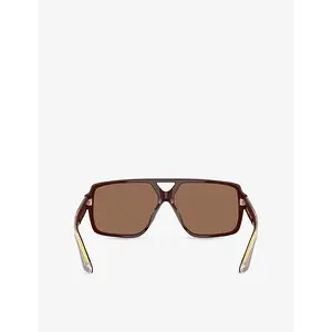 Oliver Spencer Rectangle-frame Sunglasses - Red