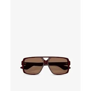 Oliver Spencer Rectangle-frame Sunglasses - Red
