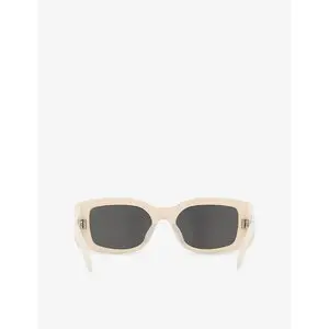 Celine Cl40282u Triomphe Rectangle-frame Sunglasses - White