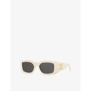 Celine Cl40282u Triomphe Rectangle-frame Sunglasses - White