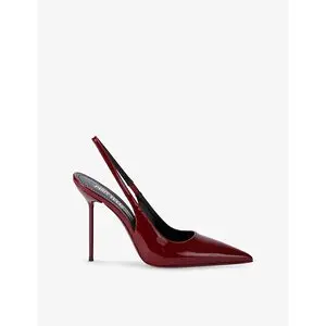 Paris Texas Lidia Sling-back Patent-leather Heeled Courts - Wine