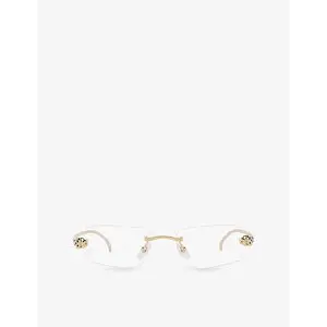 CARTIER Panthère Rectangle-frame Optical Glasses - Gold