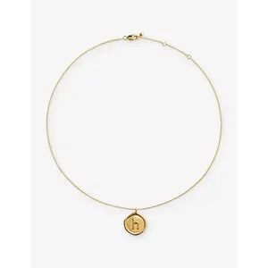 Monica Vinader Initial Stamp Pendant Necklace - Gold