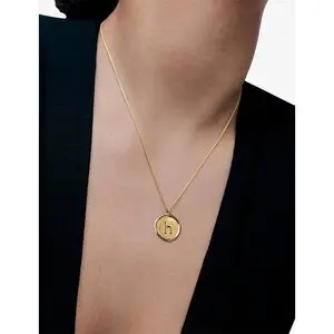 Monica Vinader Initial Stamp Pendant Necklace - Gold