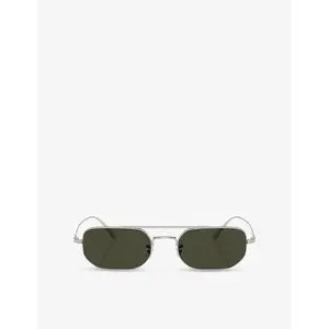 Oliver Spencer Angular-frame Steel Sunglasses - Silver