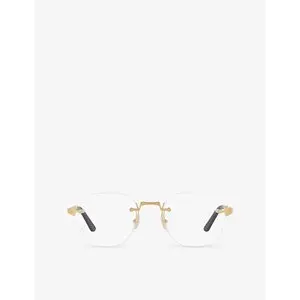CARTIER Rectangle-frame Metal Optical Glasses - Gold