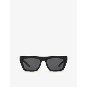 Saint Laurent Rectangle-frame Acetate Sunglasses - Black