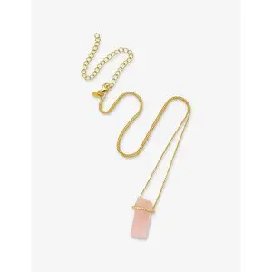 LA MAISON COUTURE Assya London Venus Rose Quartz Necklace - Pink