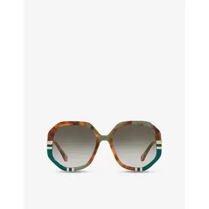 Chloé Ch0105s Hexagonal Sunglasses - Brown