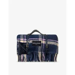 HEATING & PLUMBING LONDON Checked Waterproof Wool Picnic Blanket 183cm X 145cm