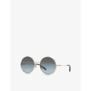 Chloé Ch0184s Round-frame Sunglasses - Gold