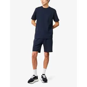 ARNE Essential Luxe Crewneck Stretch-cotton Blend T-shirt - Navy