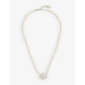 VIVIENNE WESTWOOD Olympia Pearl Necklace - Plat/white/creamrose/prl