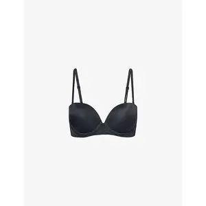 Calvin Klein Push-up Balconette Stretch-woven Bra - Black