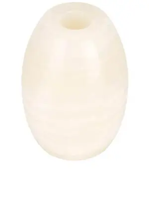 LOREN STEWART Ovoid Candle Holder In White - White Onyx
