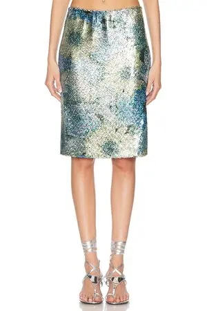 PRISCAVERA Sequin Midi Skirt