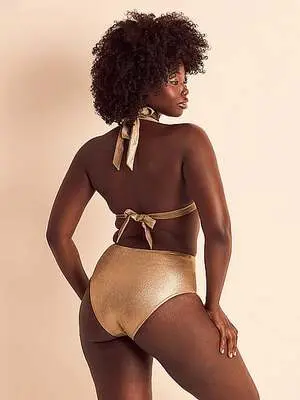 Victoria's Secret High Waist Swim Bottom - Beige