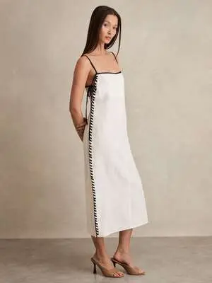 REISS Dakota Linen Midi Dress