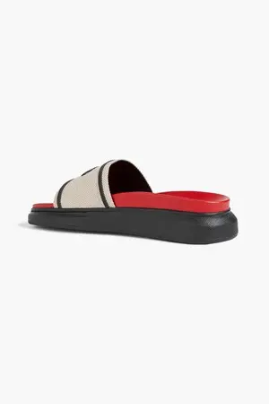 Alexander McQueen Hybrid Logo-embellished Canvas Slides