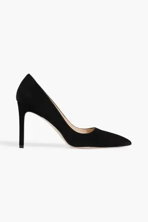 STUART WEITZMAN Leigh 95 Suede Pumps - Black