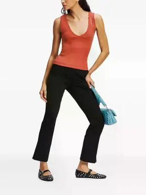 Karl Lagerfeld Ribbed V-neck Tank Top - Orange