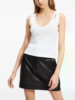 Karl Lagerfeld Ribbed Tank Top - White