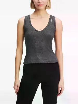Karl Lagerfeld V-neck Ribbed Tank Top - Grey