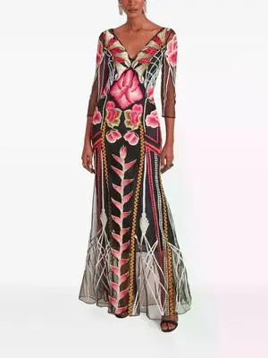 TEMPERLEY LONDON Romina Floral-embroidered Maxi Dress
