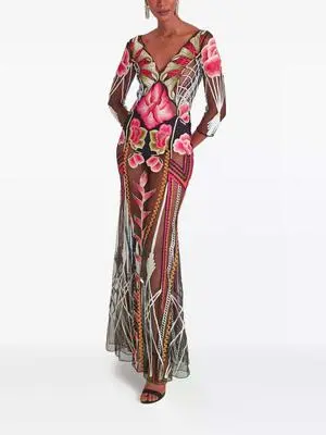 TEMPERLEY LONDON Romina Floral-embroidered Maxi Dress