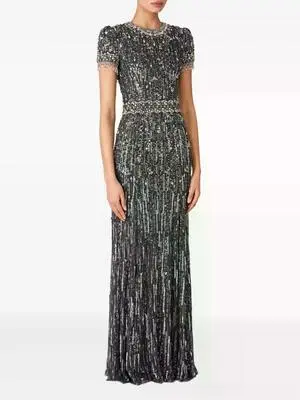 Jenny Packham Roxy Maxi Dress - Grey