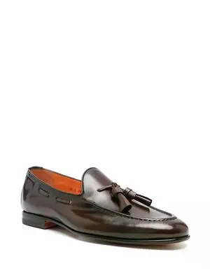 Santoni Leather Loafers - Brown