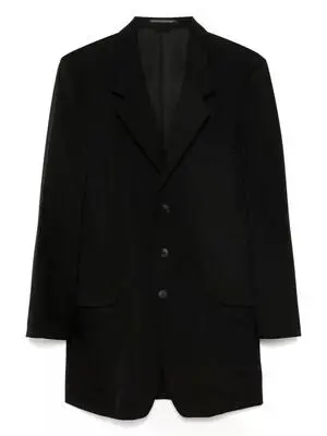 Yohji Yamamoto Wool Gabardine Blazer - Black