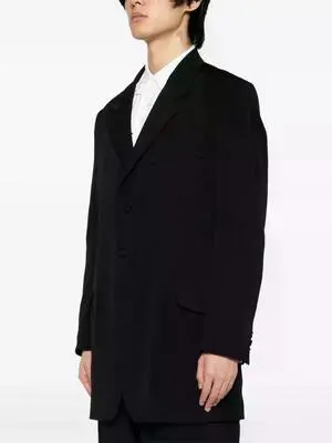 Yohji Yamamoto Wool Gabardine Blazer - Black
