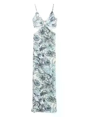 Just Cavalli Raso Vi Strange Jungle Maxi Dress - Blue