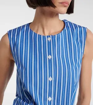 PATOU Striped Cotton Shirt Dress